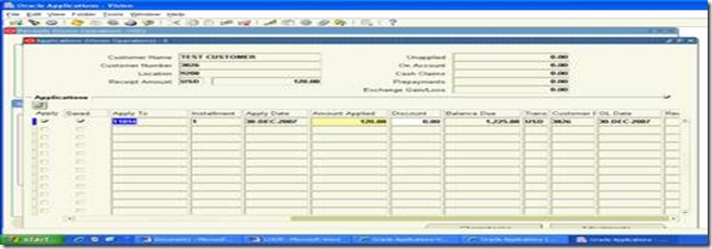 Oracle Applications: Receipt Accounting